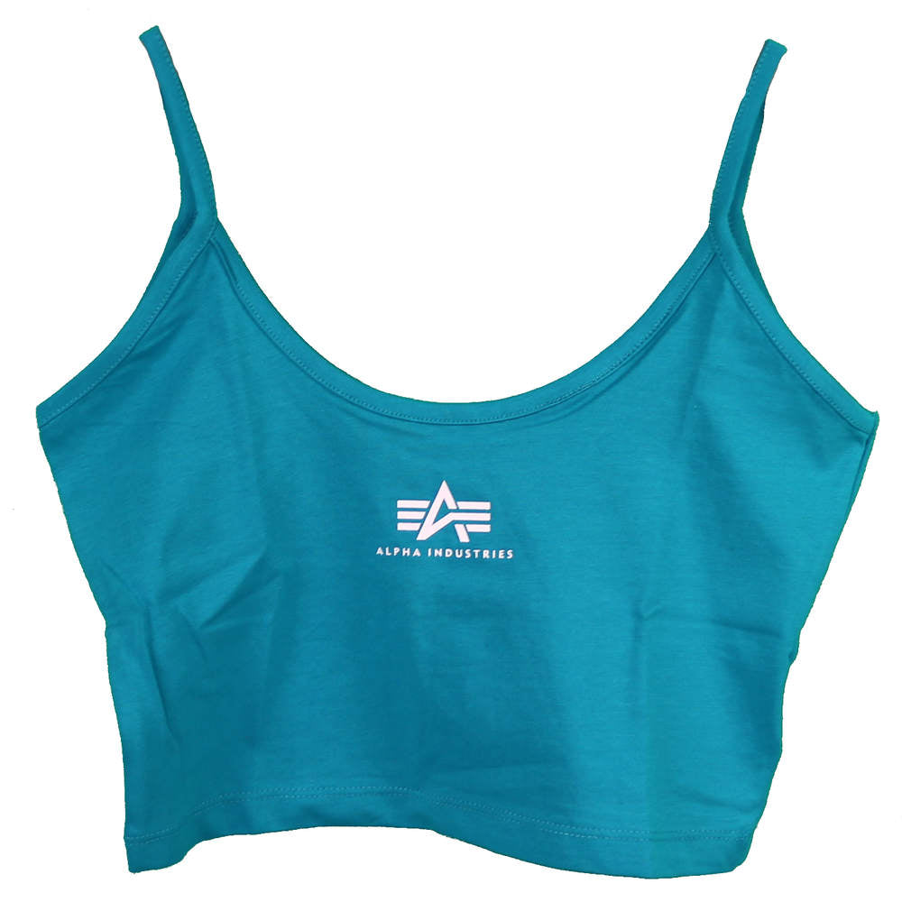 Alpha Industries Basic Crop Top SL blue lagoon wmn – A and B Webshop